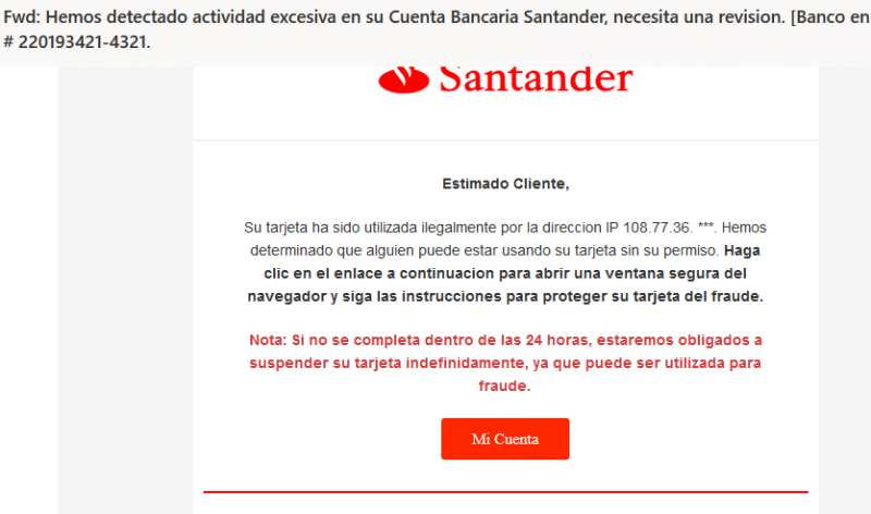 Santander@email.com | 1 informe | 1 comentario